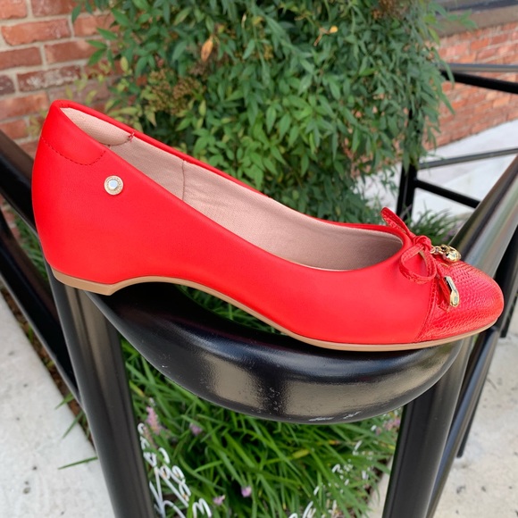 Soft Step | Shoes | Comfy Round Toe Flat With Small Heel In Red | Poshmark